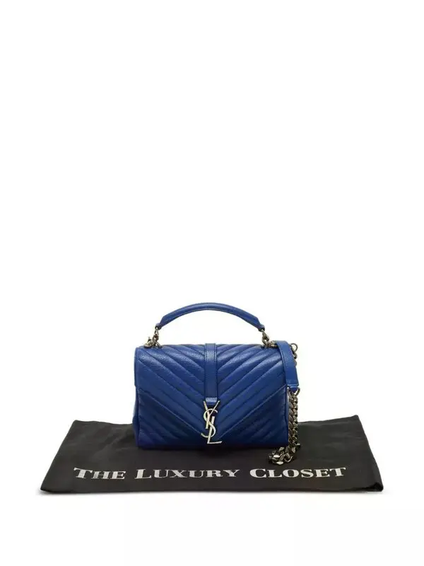 Saint Laurent College Matelassé Tote Bag - Blue