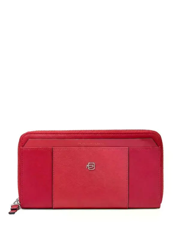 PIQUADRO Logo-plaque Zip-around Wallet - Red