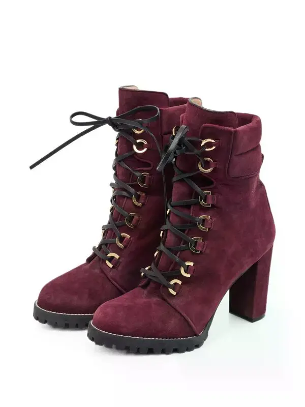 STUART WEITZMAN Lace-up Suede Ankle Boots