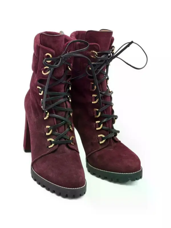 STUART WEITZMAN Lace-up Suede Ankle Boots