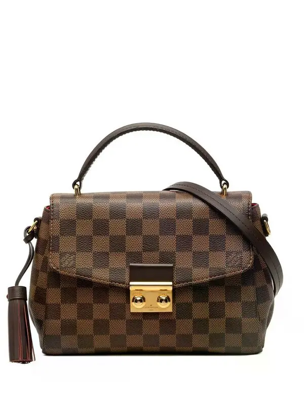 LOUIS VUITTON 2017 Damier Ebene Croisette Satchel - Brown