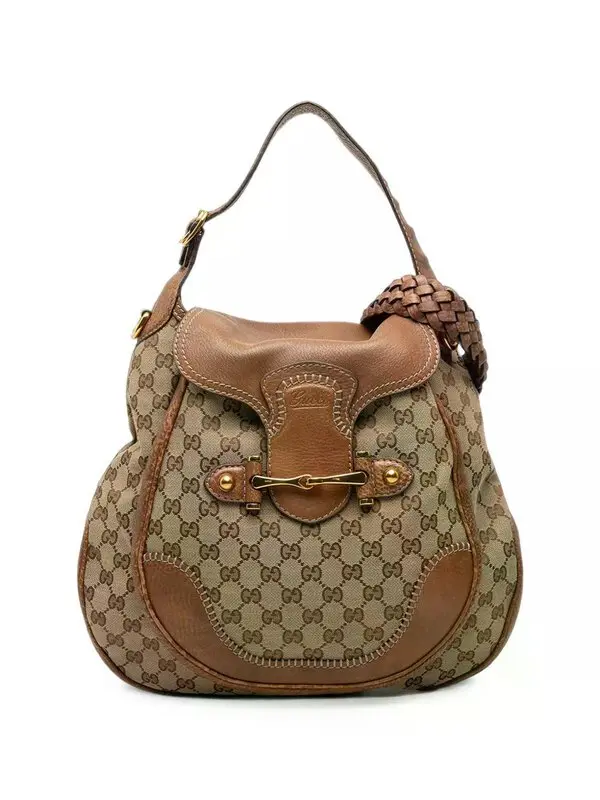 Gucci 2000-2015 Large Gg Canvas New Pelham Satchel