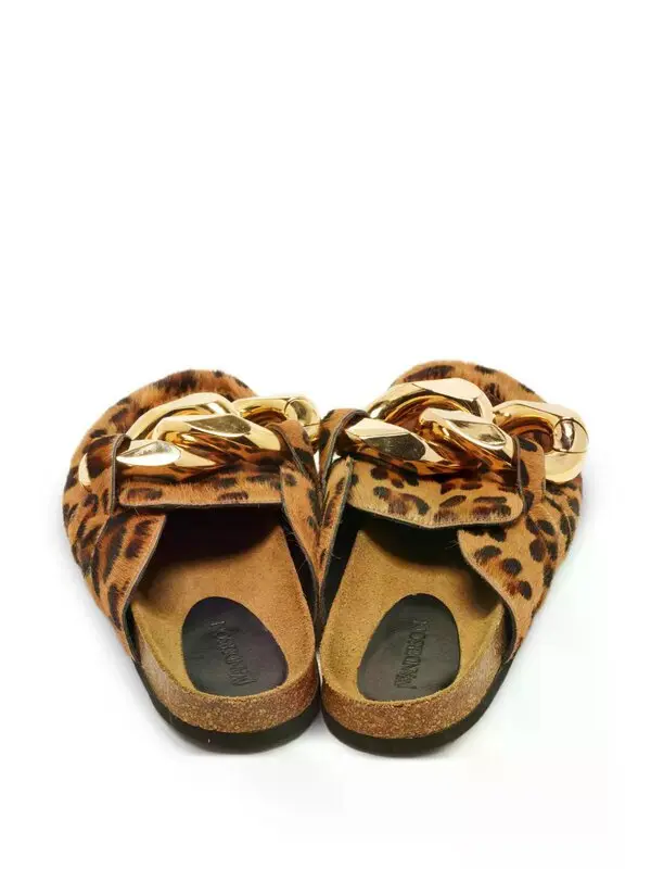 JW Anderson Leopard-print Chain-link Mules