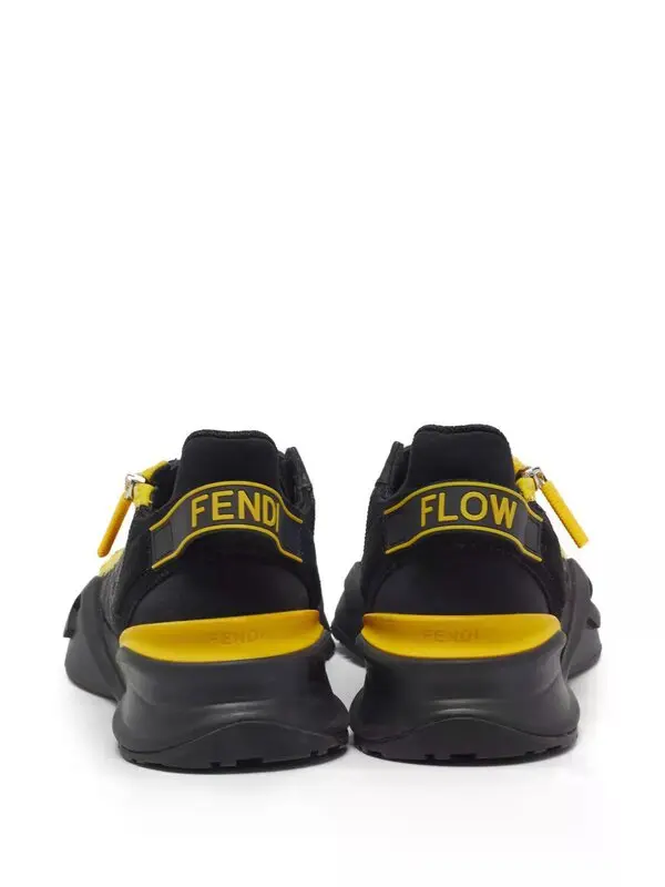 Fendi Flow Ff Fabric And Leather Low-top Sneakers