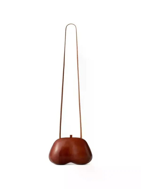 LEMAIRE Fesses Clutch In Patinated Calfskin - Brown