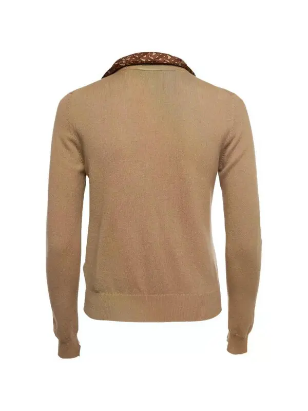 Burberry Scarf-neck Button-front Cashmere Cardigan - Neutrals