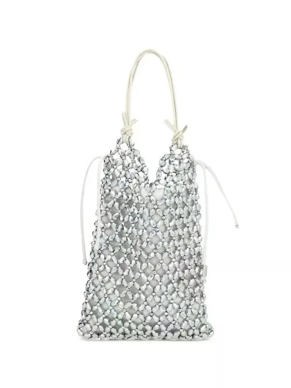 Staud Karla Crystal-embellished Clutch Bag - Silver