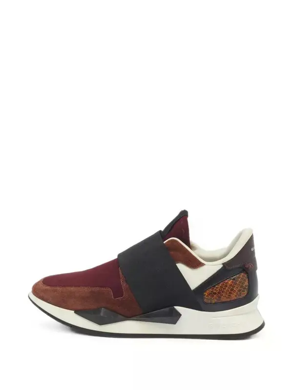 Givenchy Elastic-strap Slip-on Sneakers With Snakeskin-effect Panels - Red