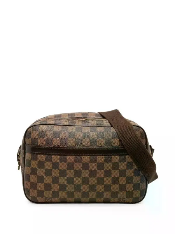 LOUIS VUITTON 2004 Damier Ebene Reporter Pm Crossbody Bag