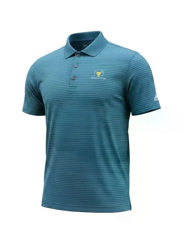 Adidas 2 Color Merch President Cup Stripe Polo Shirt - Blue
