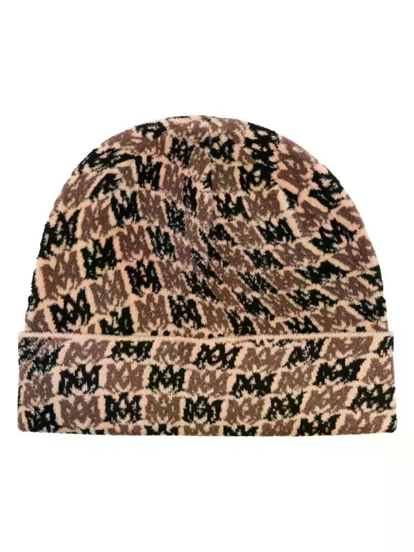 Amiri Swirl Monogram Beanie - Neutrals