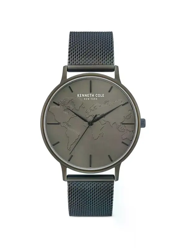 KENNETH COLE World Map Motif Watch - Grey