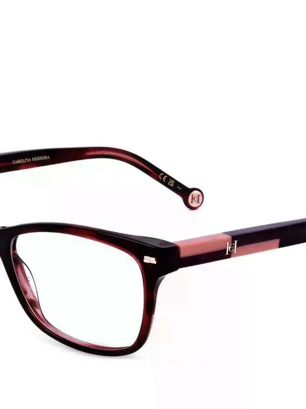Carolina Herrera Rectangle Frame Eyeglasses - Red