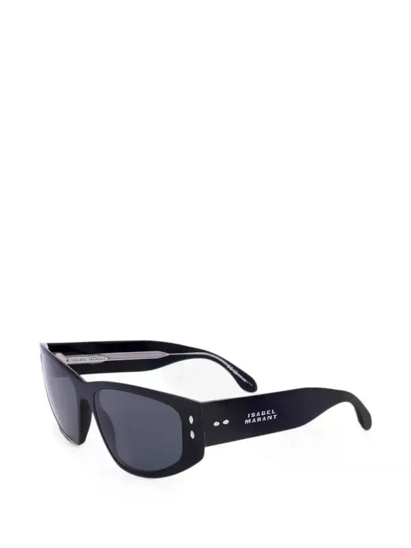 Isabel Marant Étoile Logo-print Rectangle-frame Sunglasses - Black