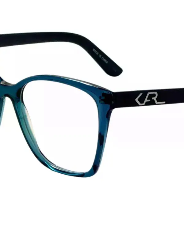 Karl Lagerfeld Logo Plaque Square Frame Eyeglasses