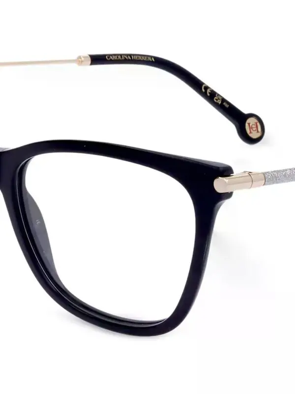 Carolina Herrera Glitter-embellished Cat-eye Glasses - Black
