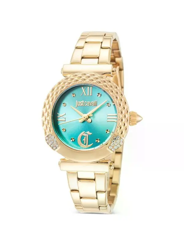 Just Cavalli Curiosa Snake-effect 30mm Watch - Blue