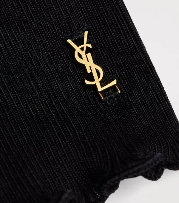 Saint Laurent Silk Ribbed V-neck Sweater
