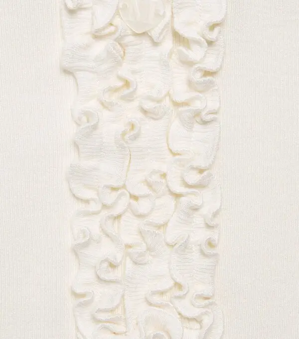 Monnalisa Ribbed Ruffle Rollneck Top