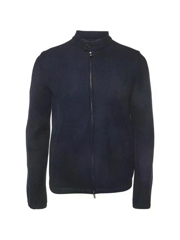 Emporio Armani Textured-knit Zip-up Jacket
