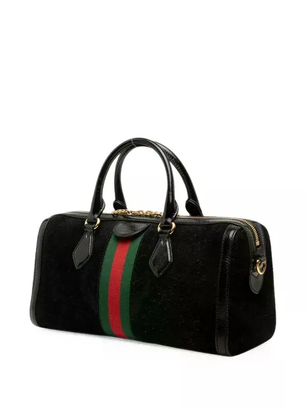 Gucci 2000-2015 Medium Suede Web Ophidia Top Handle Bag Satchel