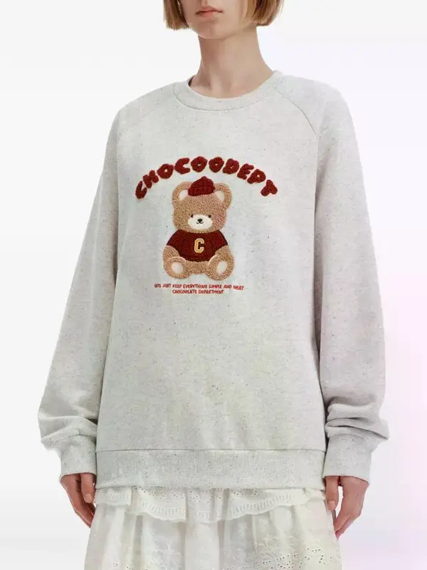 CHOCOOLATE Bear Patch Long Sleeve Sweatshirt