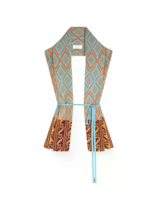 Dries Van Noten Jacquard Wool Scarf - Orange