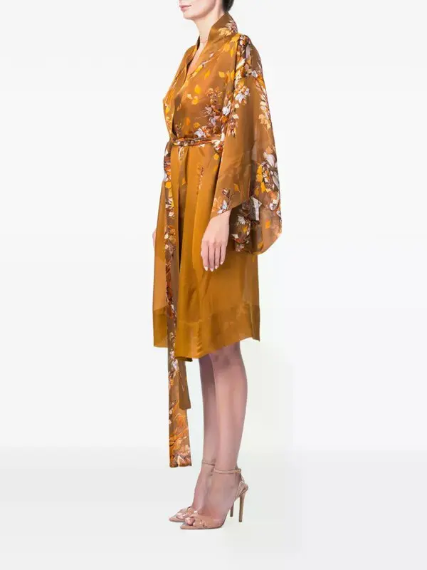 M.MARQUISE Floral-print Silk Midi Dress
