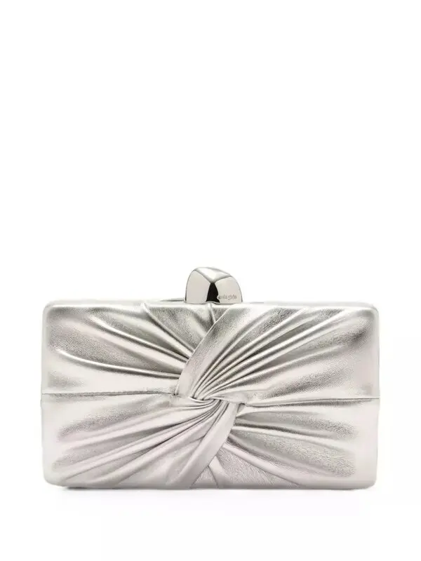 Cult Gaia Lisse Knotted Clutch Bag - Silver