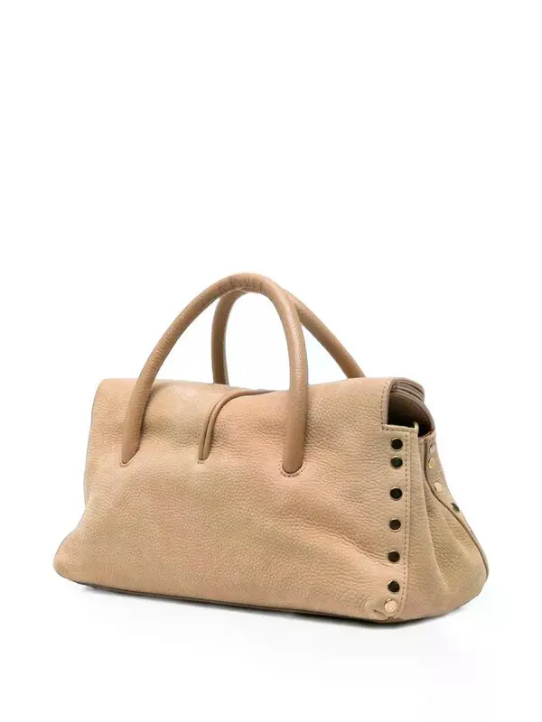 ZANELLATO Small Dotta Jones Nabuck Studded Leather Tote Bag