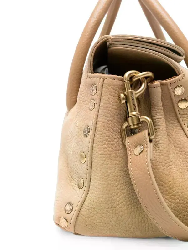 ZANELLATO Small Dotta Jones Nabuck Studded Leather Tote Bag