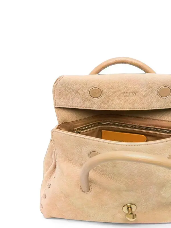 ZANELLATO Small Dotta Jones Nabuck Studded Leather Tote Bag
