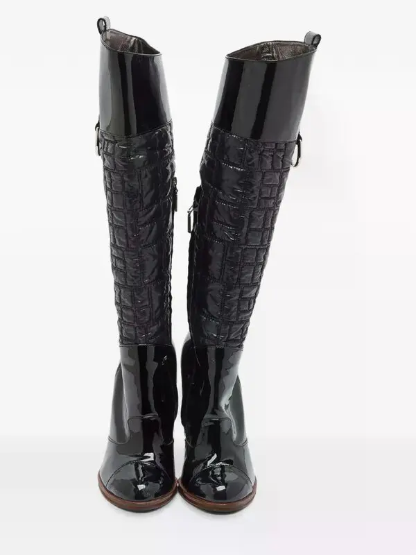 Dolce & Gabbana Quilted Patent Knee High Boots
