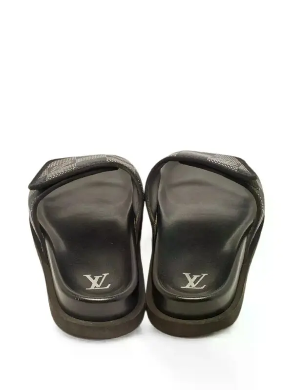 LOUIS VUITTON Damier Graphite Miami Slides