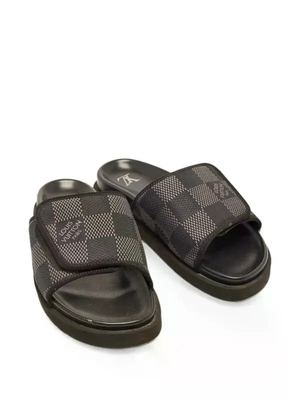 LOUIS VUITTON Damier Graphite Miami Slides
