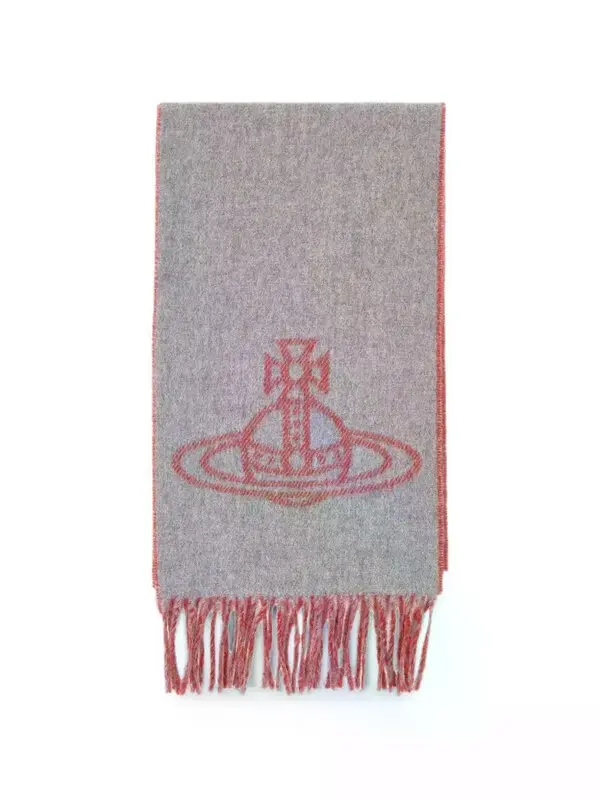 VIVIENNE WESTWOOD Orb-jacquard Reversible Scarf - Grey