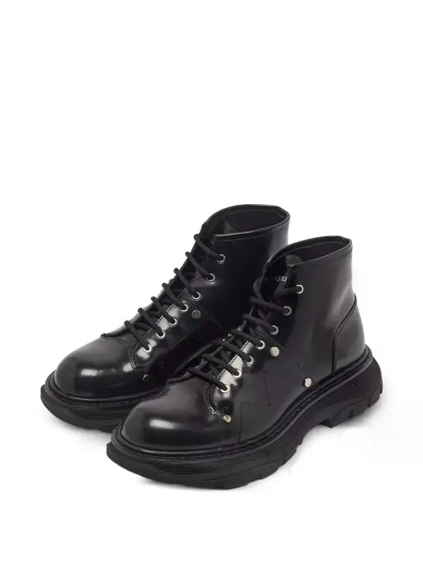 Alexander McQueen Tread Lace-up Combat Boots - Black