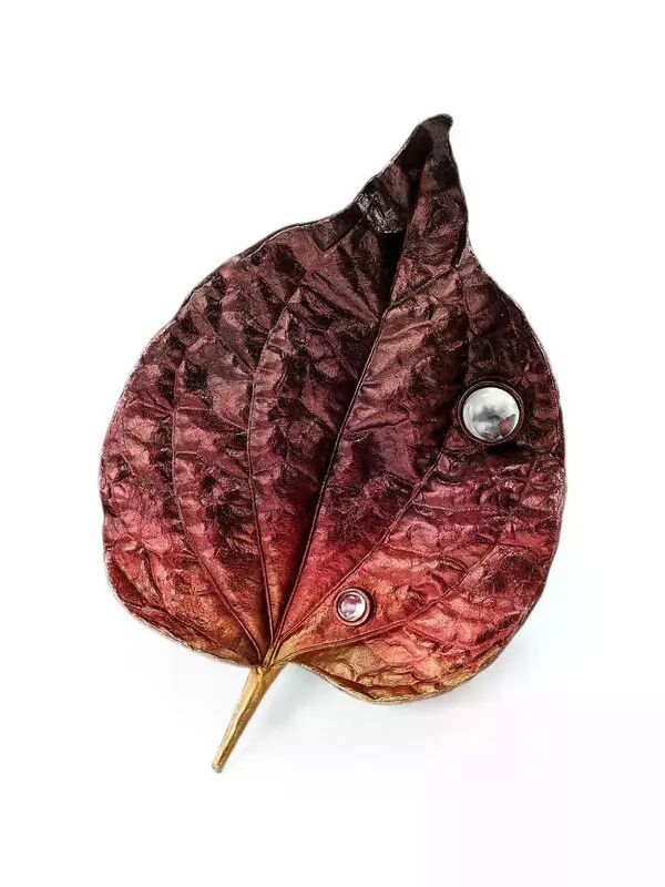 ANABELA CHAN Autumn Leaf Brooch - Red