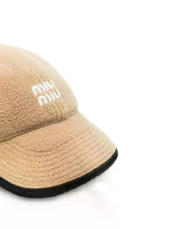 Miu Miu Logo-embroidered Camel Hair Baseball Cap