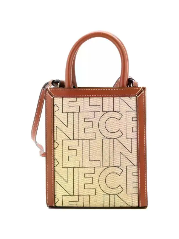 Celine Vertical Cabas Printed Canvas And Leather Mini Tote Bag