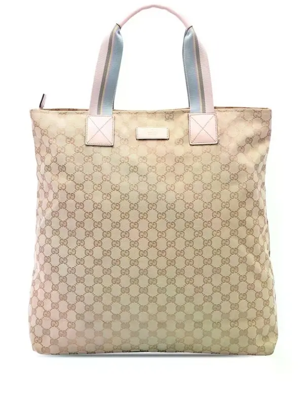 Gucci Gg Canvas Web Vertical Tote Bag - Neutrals