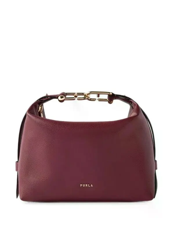 Furla Small Textured Leather Shoulder Bag - Red