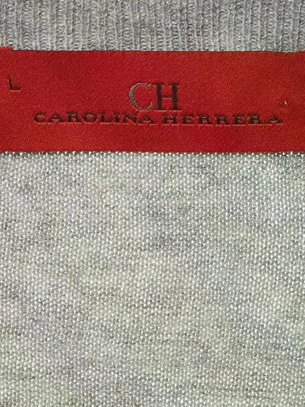 Carolina Herrera Crew Neck Long Sleeve Sweater With Elbow Patches