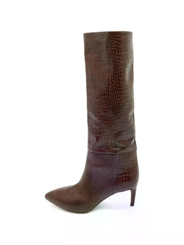 Paris Texas Croc-embossed Leather Knee Boots