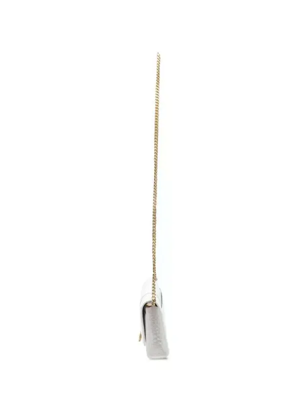 Balenciaga Hourglass Croc-embossed Shoulder Bag - White