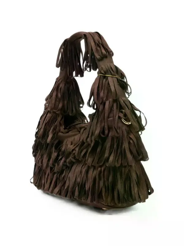 LA MILANESA Fringed Capucine Clutch Bag