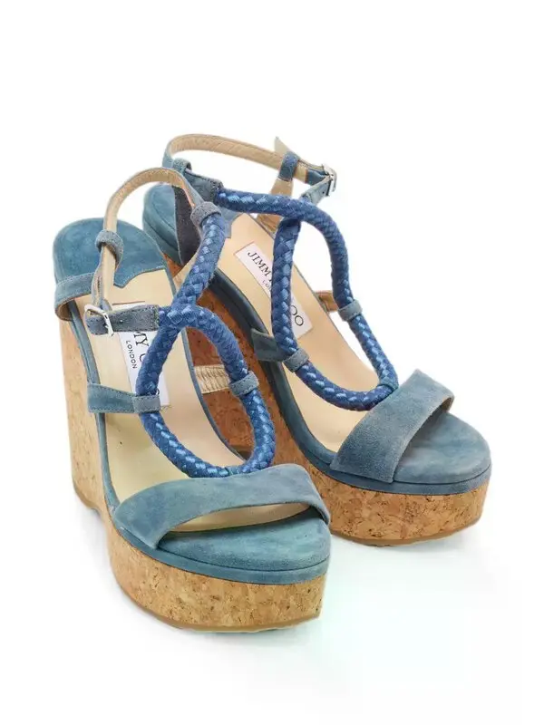 JIMMY CHOO Wedge Sandals With Braided Straps