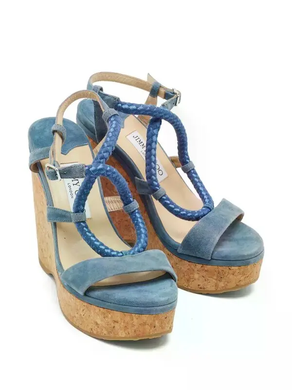 JIMMY CHOO Wedge Sandals With Braided Straps