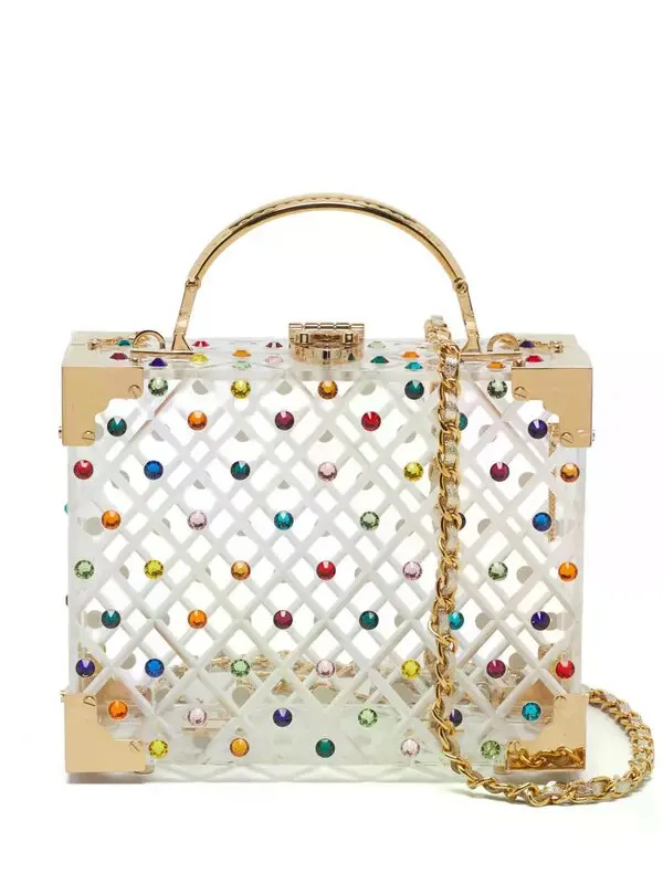 ASPINAL OF LONDON Trunk Candy Crystal-embellished Tote Bag - Neutrals
