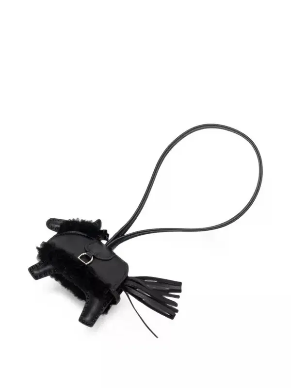 Hermès 2026 Milo Lambskin Shearling Rodeo Robeo Plush Bag Charm Pm Key Chain